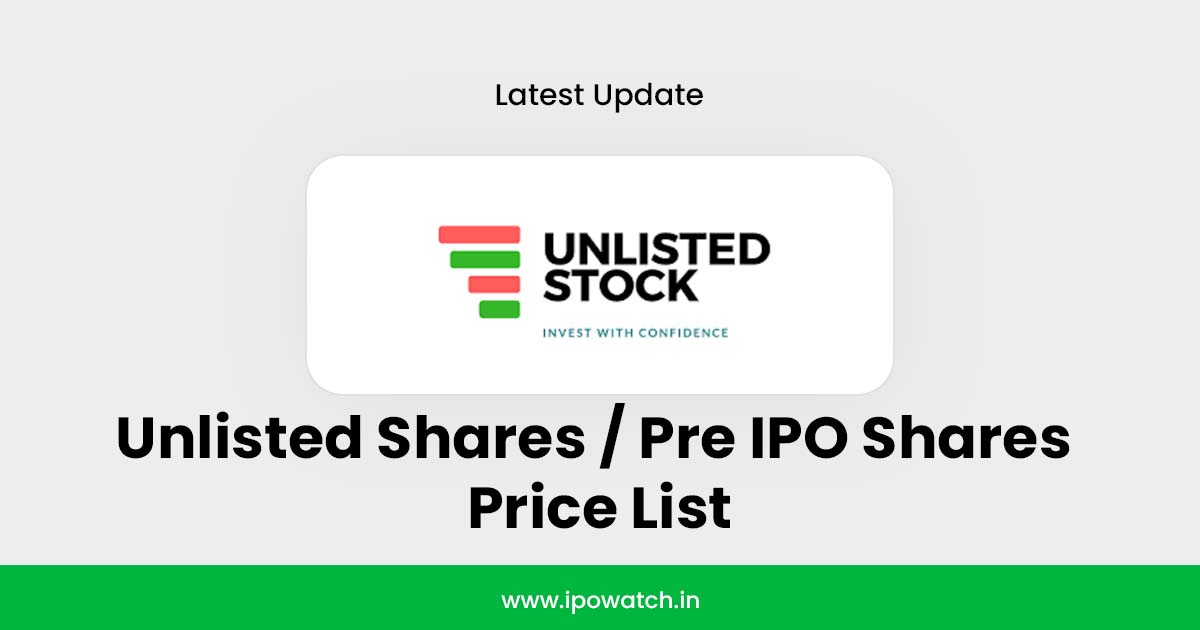 Companies Unlisted Shares / Pre IPO Shares Price List